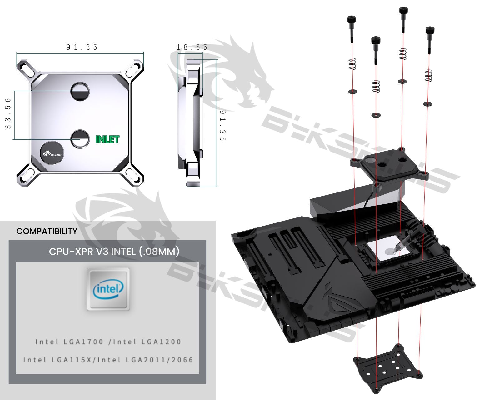 Bykski CPU-XPR-I-V3 High-Performance CPU Water Cooling Block - Featuri – BYKSKI.US