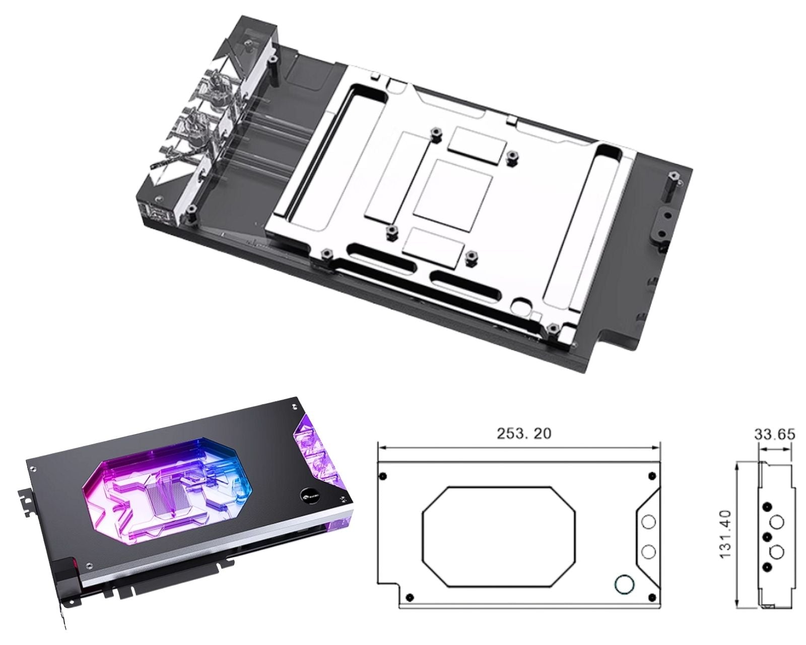 Bykski Armored End Port GPU Water Block with Backplate For ASUS TUF Ge ...
