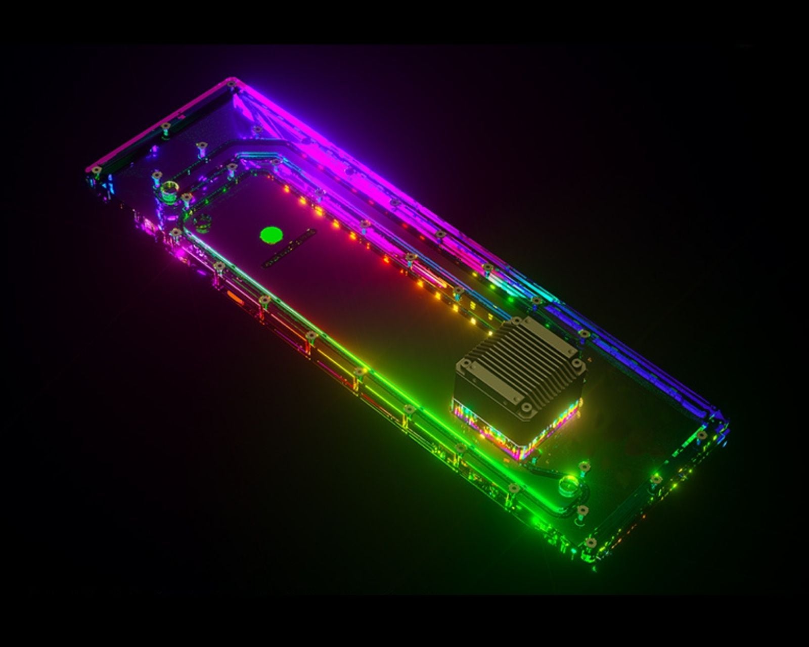 Bykski Dual Distro Plate For Thermaltake CTE C750 PMMA w/ 5v Addressab ...