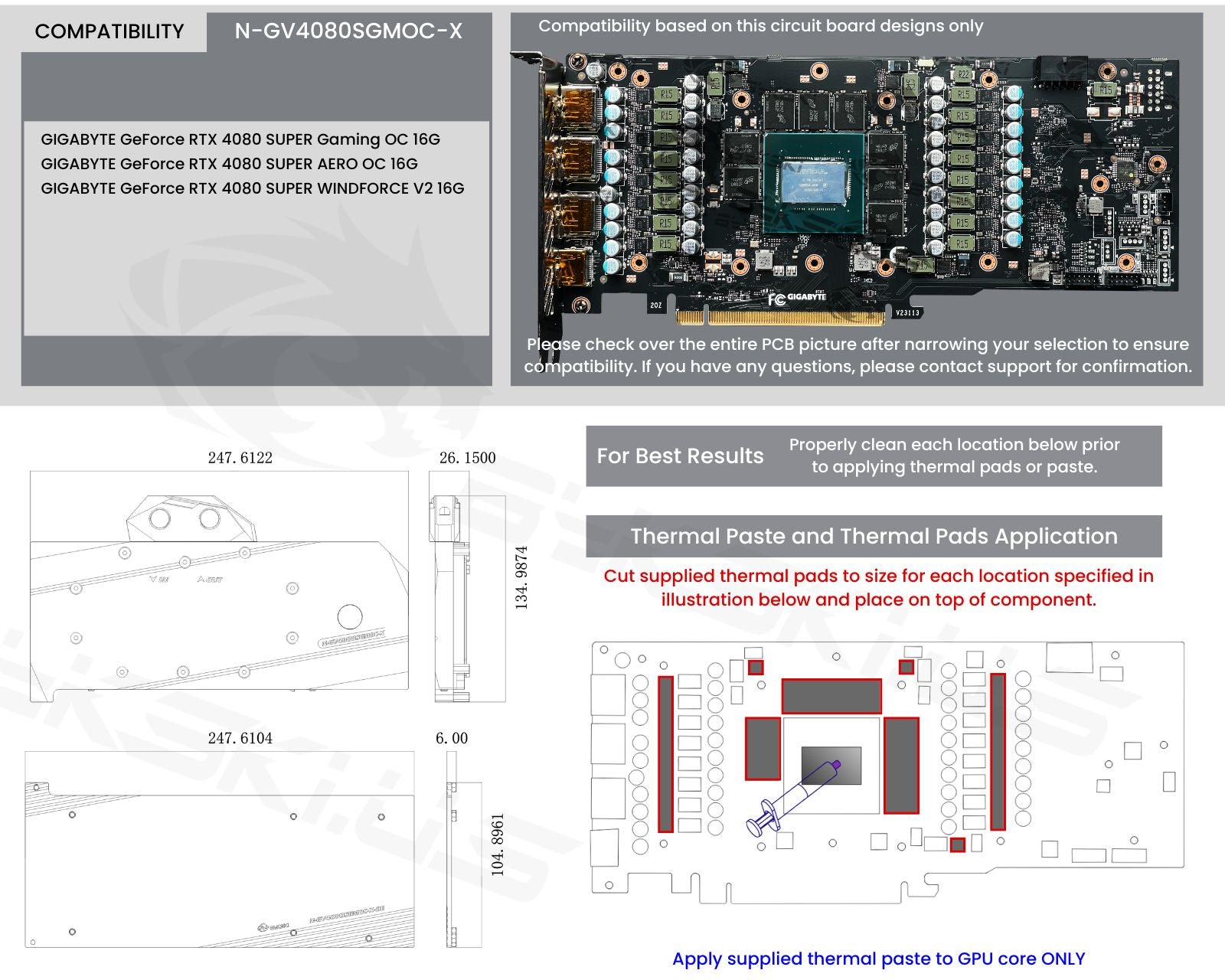 Bykski Full Coverage GPU Water Block and Backplate For GIGABYTE GeForc ...