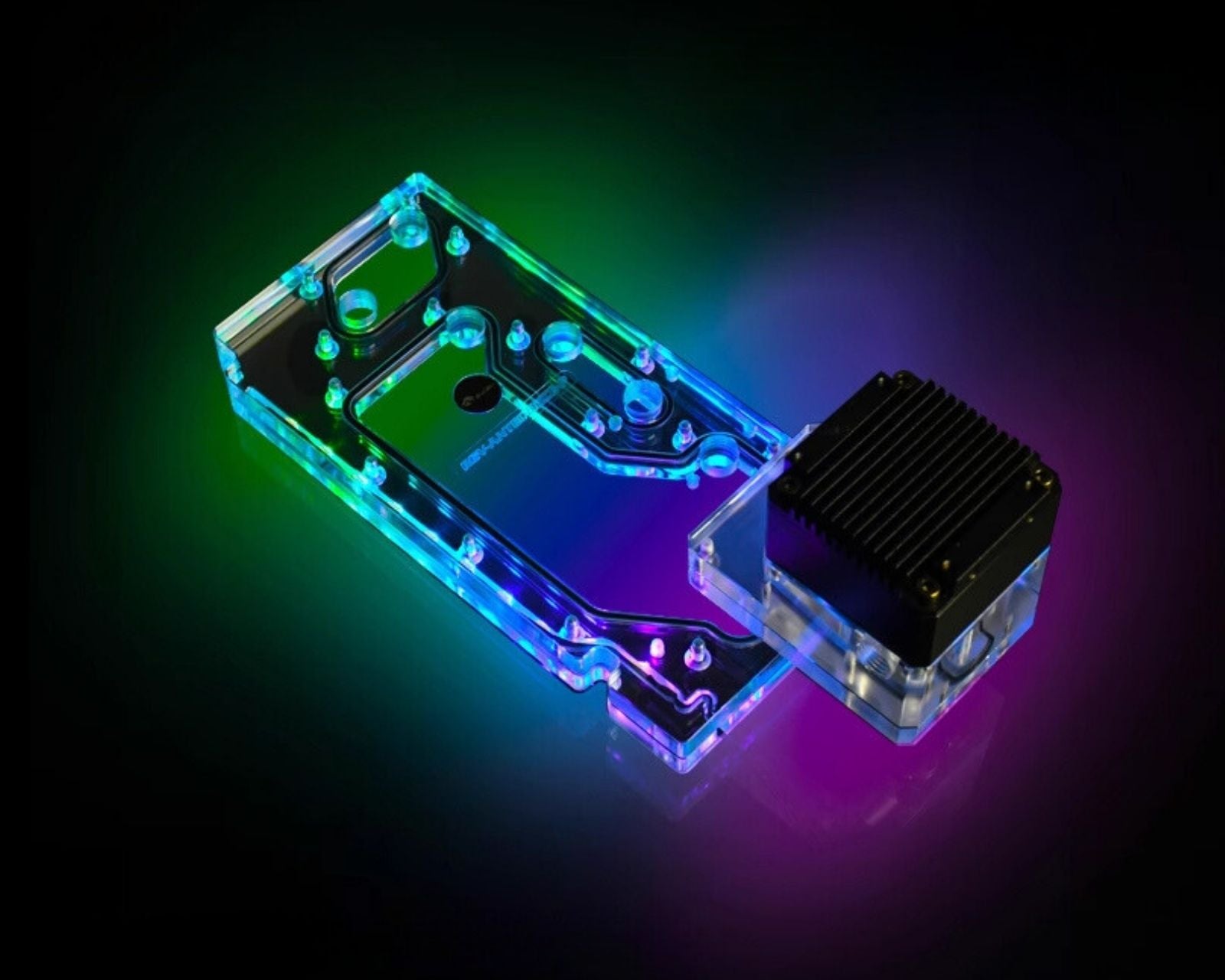 Bykski Distro Plate For ANTEC Dark Cube - PMMA w/ 5v Addressable RGB(R ...