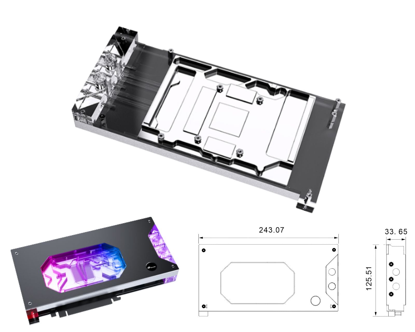 Bykski Armored End Port GPU Waterblock with Backplate For ASUS PRIME G ...